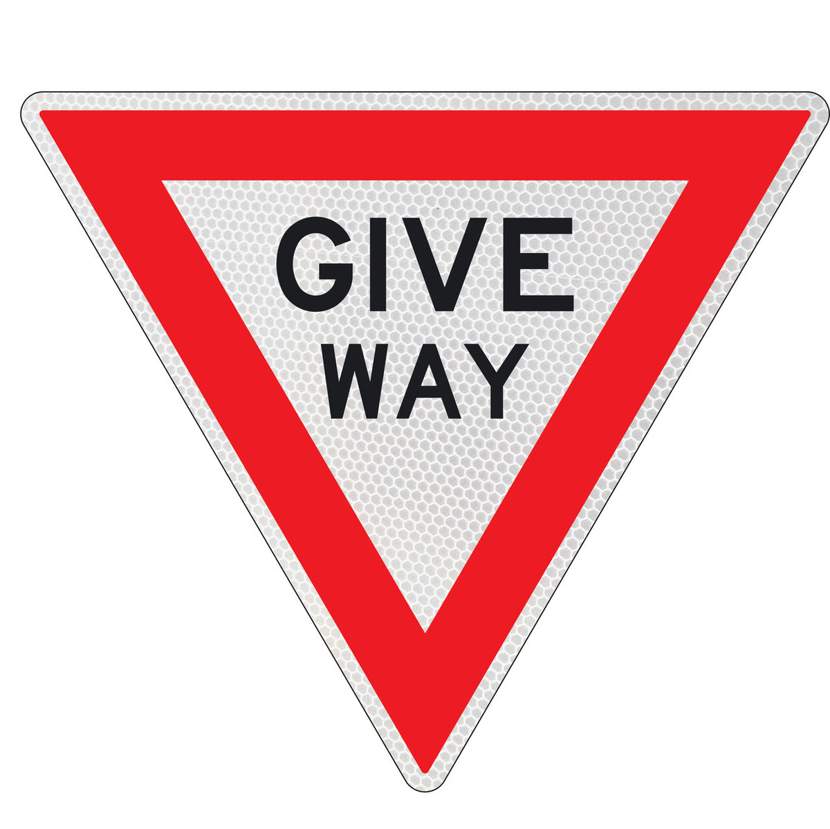 Sign GIVE WAY traffic Triangle Class 1 reflc Wht/Blk/Red - 750mm ALUM ...