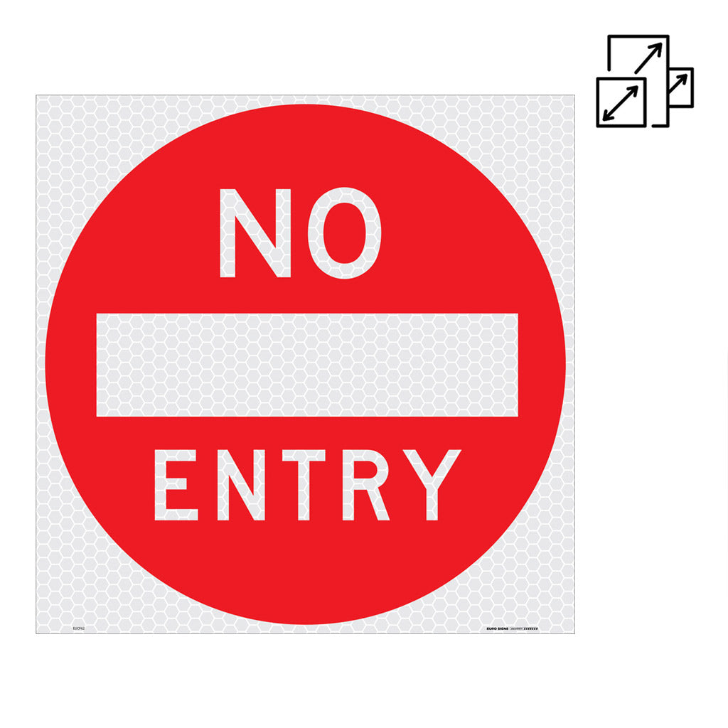 Sign NO ENTRY +graphic Class 1 reflective Red/White — Euro Signs & Safety