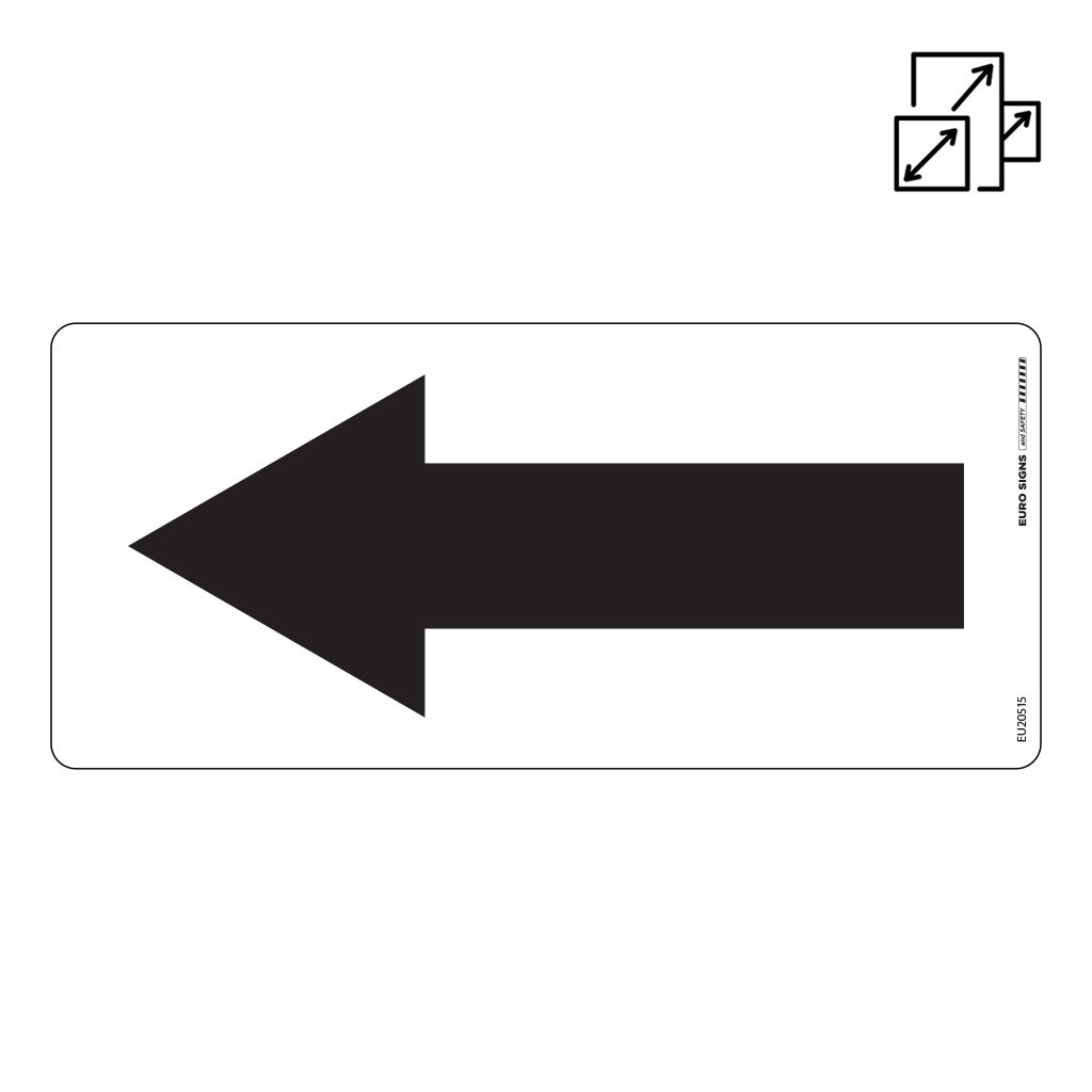 Sign arrow SYMBOL only Black/White DECAL — Euro Signs & Safety
