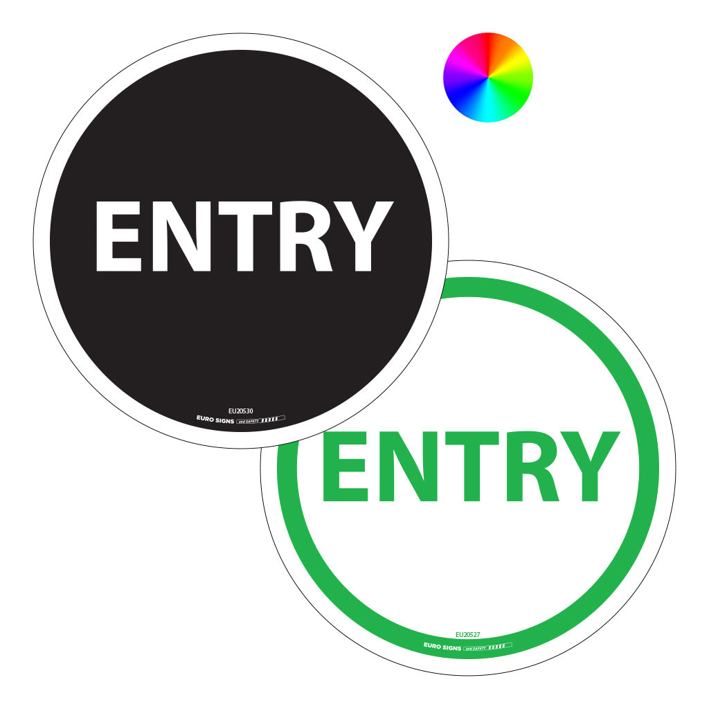 sign ENTRY floor sticker indoor DECAL — Euro Signs & Safety
