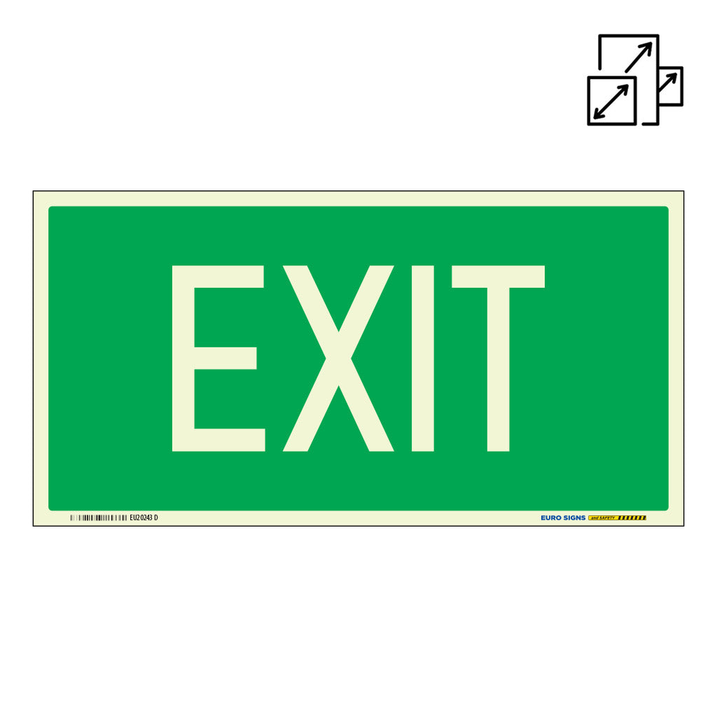Sign EXIT Lum. White/Green — Euro Signs & Safety
