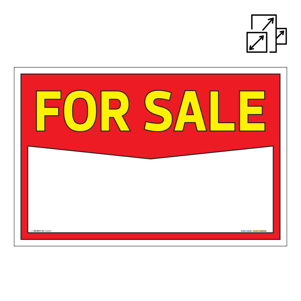 Sign FOR SALE wth space for price White/Red/Yellow CORFLUTE — Euro ...