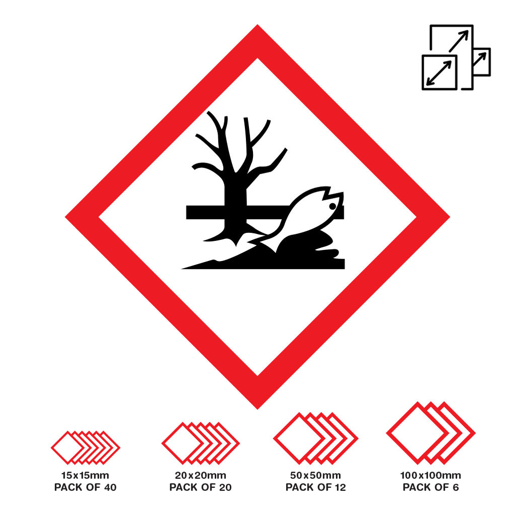 Label ghs ENVIRONMENTAL Black/Red/White DECAL — Euro Signs & Safety