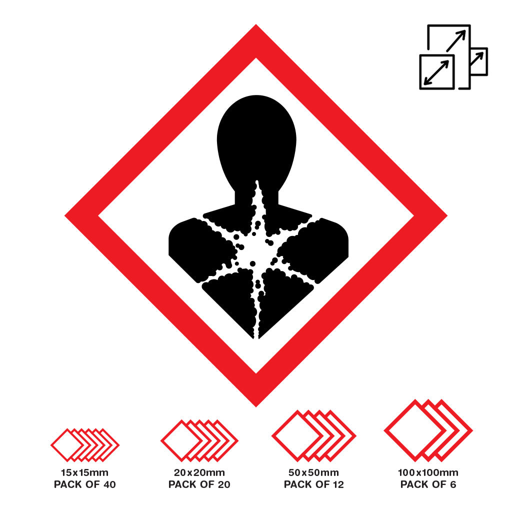 Label ghs HEALTH DANGER Black/Red/White DECAL — Euro Signs & Safety