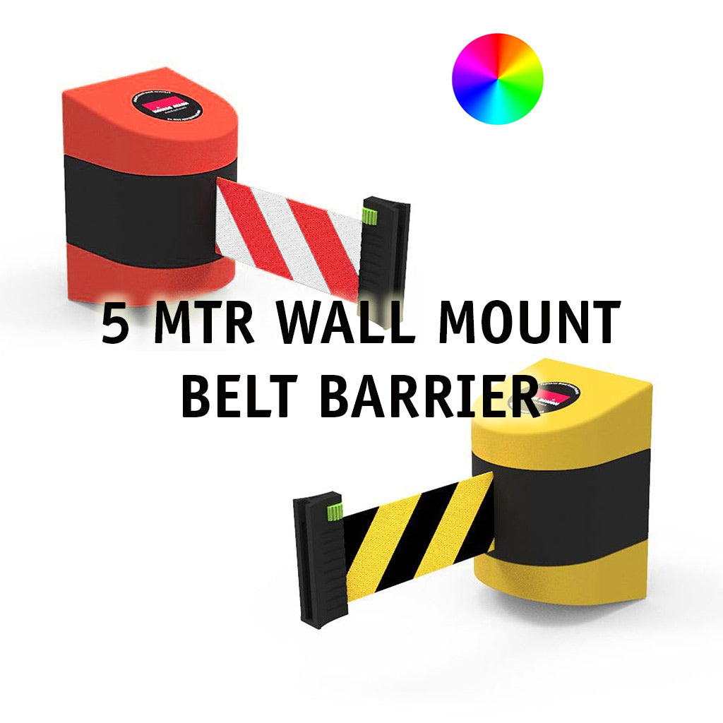 Belt Neata WALL MOUNT Barrier PVC with 5 metre Belt — Euro Signs & Safety