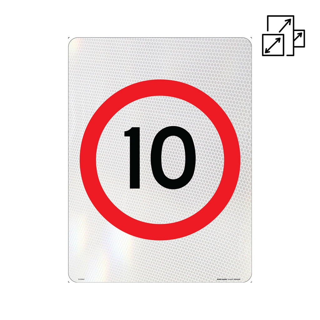 Sign Speed limit "blank" -advise limit- Class 1 reflective - Black/Red ...