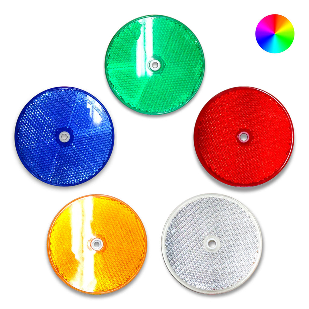 Reflector ROUND corner cube plastic delineator dia 84mm — Euro Signs ...