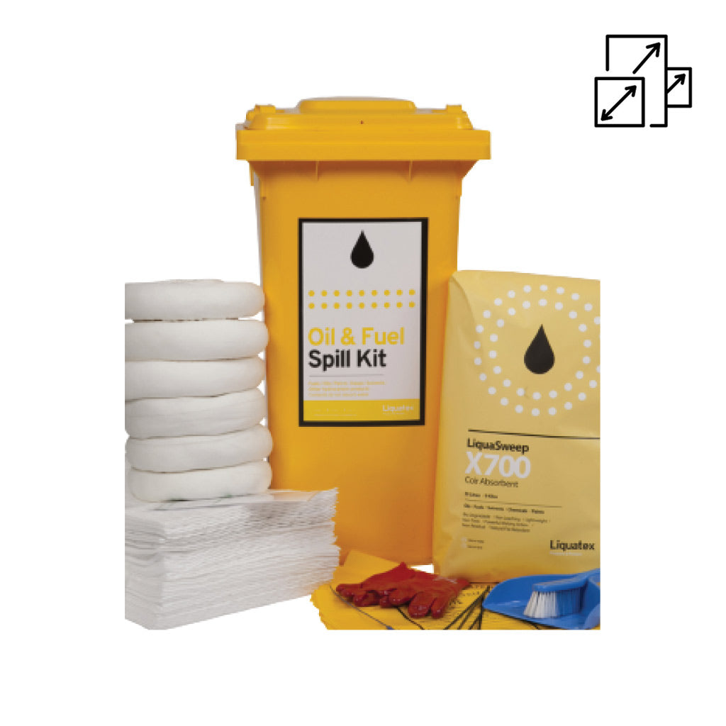 Spill kit OIL & FUEL wth BIN — Euro Signs & Safety