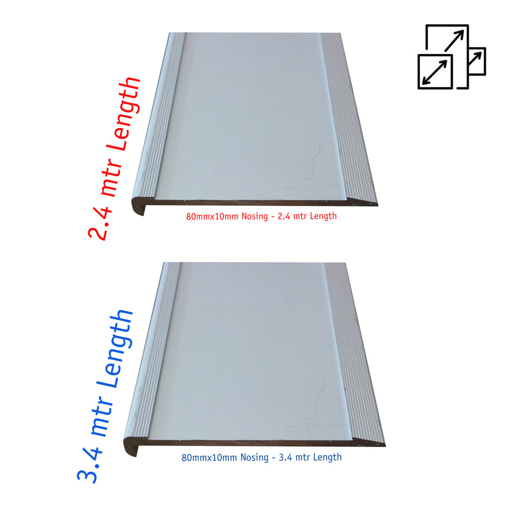 STAIR NOSING Ramped Back - RAW Aluminium Slimline 80x10mm profile ...