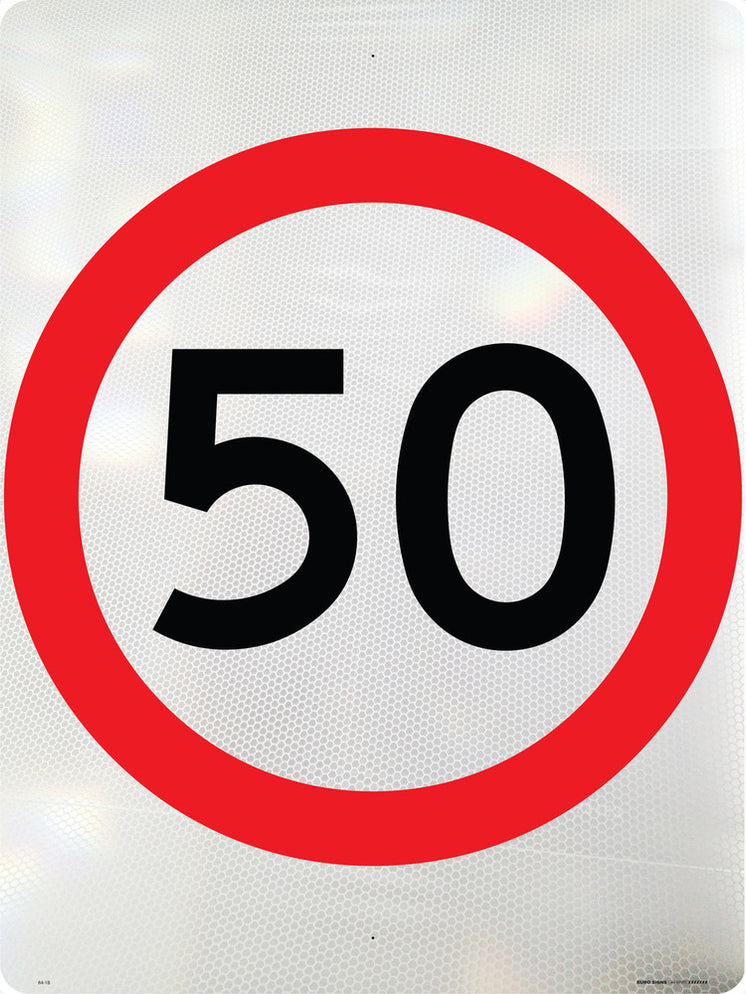 Sign Speed limit "blank" -advise limit- Class 1 reflective - Black/Red ...