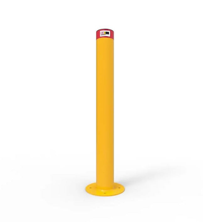 Bollard Metal ECONOMY surface mount Galvanised and Powdercoat Yellow ...