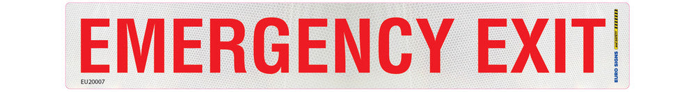 Sign EMERGENCY EXIT Class 2 Red/Wht - w260 x h40mm DECAL — Euro Signs ...