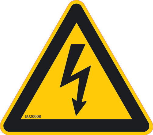 Sign ELECTRICAL HAZARD Triangle Class 2 Blk/Ylw - w89 x h78mm DECAL ...