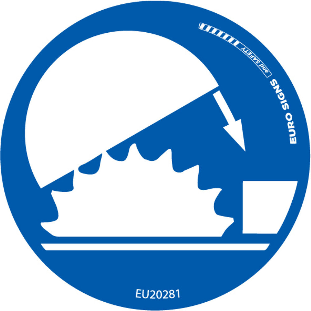 Sign Guard SYMBOL Wht/BLUE - dia 100mm DECAL — Euro Signs & Safety