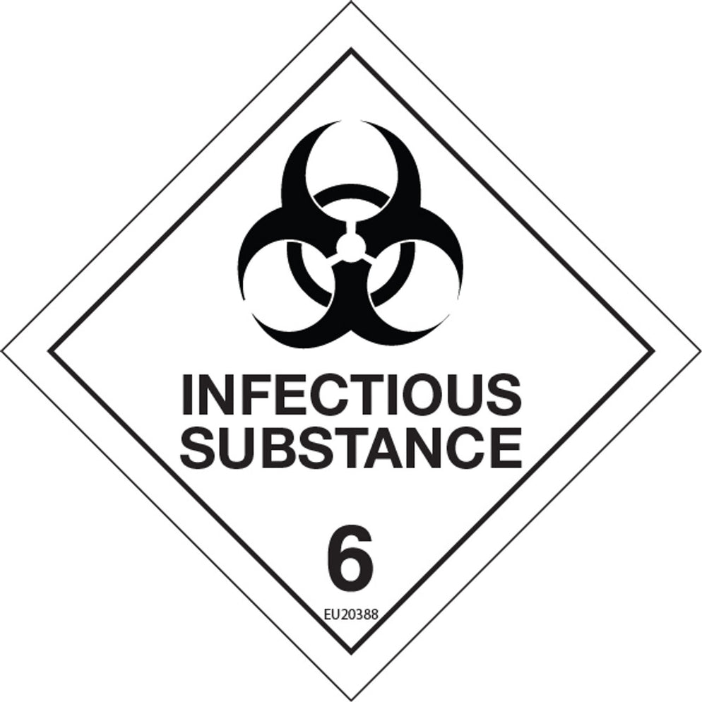 Sign HAZARDOUS SUBSTANCE custom made diamond Blk/Wht - 100 x 100mm DEC ...