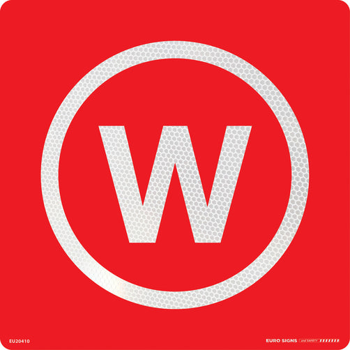 WATER SUPPLY (W) SIGN 300x300 Class 1 ALUM WHT/RED — Euro Signs & Safety