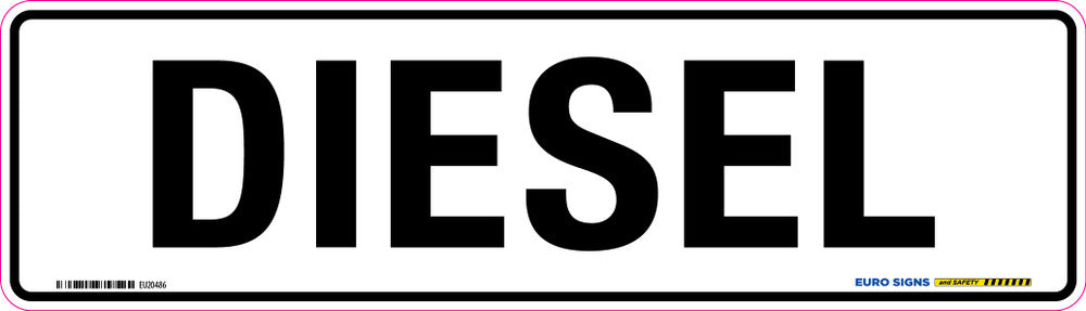 Sign DIESEL Blk/Ylw - w300 x h150mm DECAL — Euro Signs & Safety
