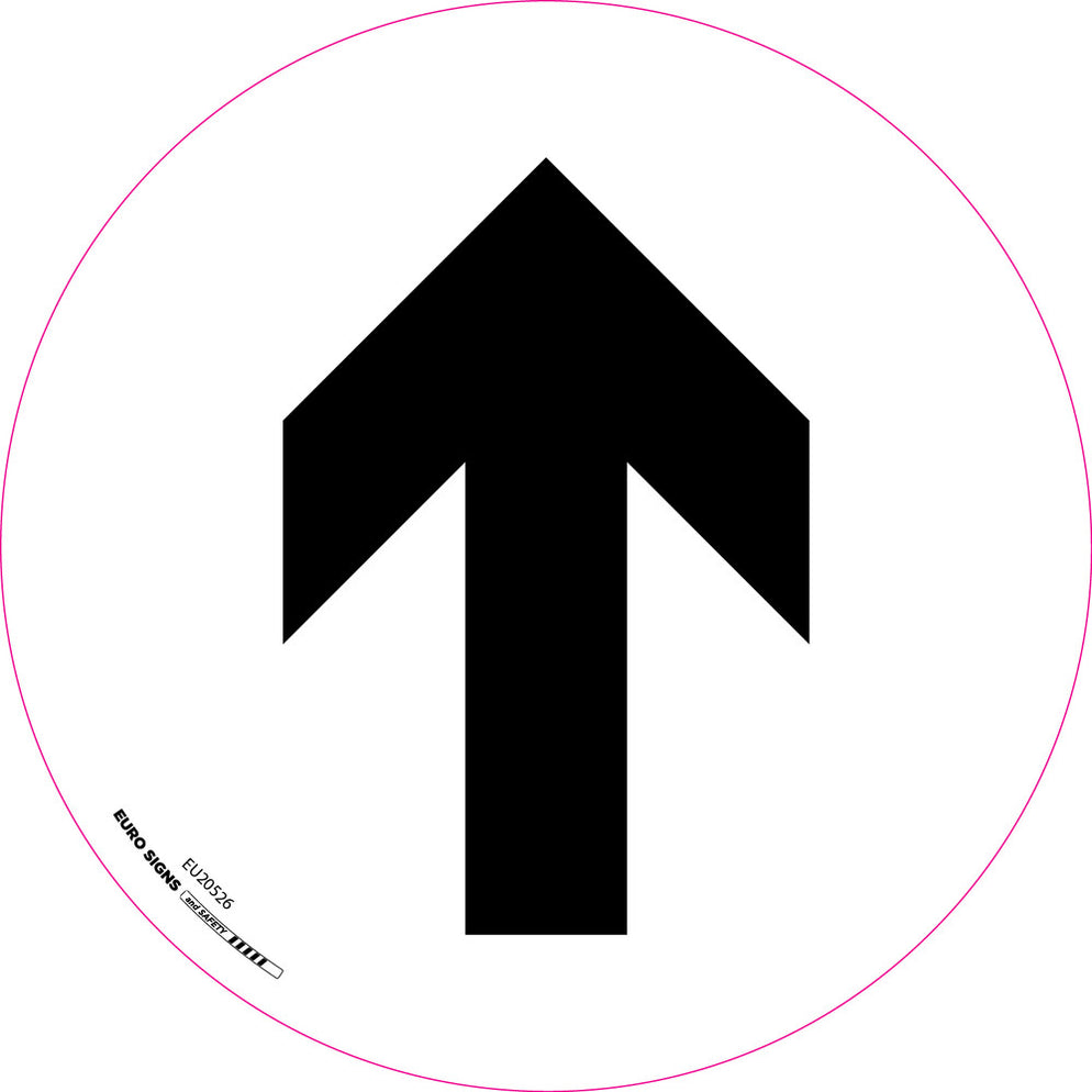 Sign arrow SYMBOL Round Floor Sticker Blk/Ylw - dia 250mm DECAL — Euro ...