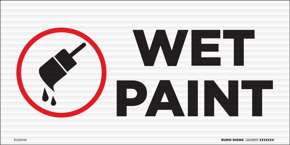 Sign WET PAINT blk/red/wht - w250mm x h125mm CORF — Euro Signs & Safety