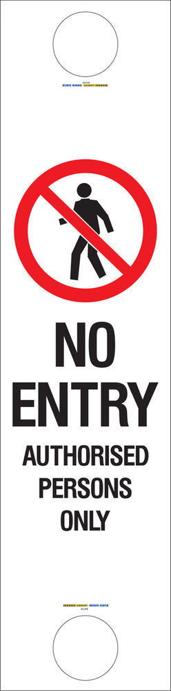 Sign Bollard Sleeve NO ENTRY person +graphic Wht/Blk/red - w300 x h121 ...