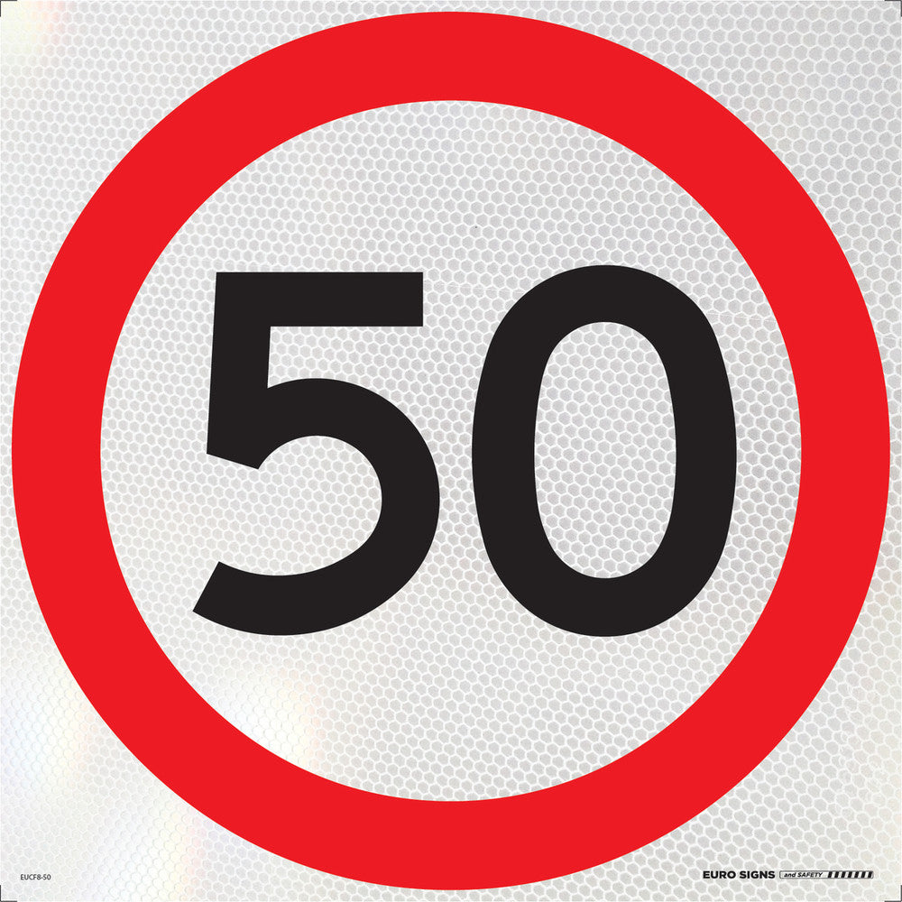 Sign Speed 50km Class 1 Refelct Blk/Red/Wht - 600 x 600mm CORF — Euro ...