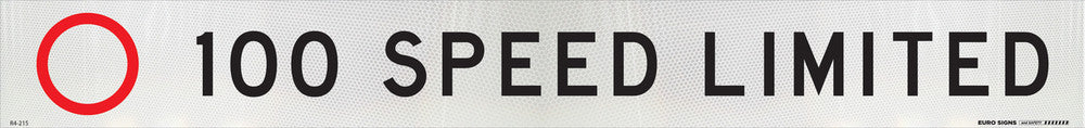Sign Speed 100km Class 1 Refelct Blk/Red/Wht - 600 x 600mm DECAL — Euro ...