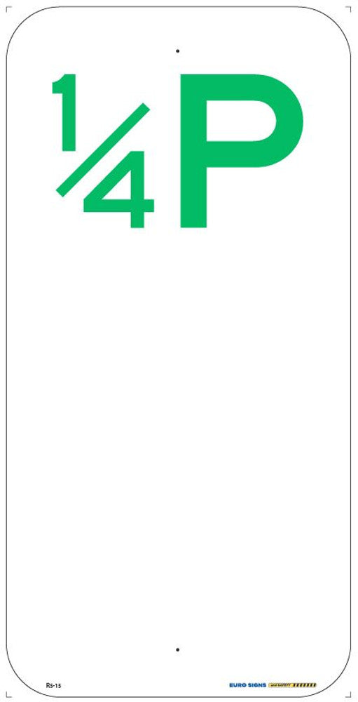 sign parking 1/4P Grn/Wht - w225 x h450mm ALUM — Euro Signs & Safety