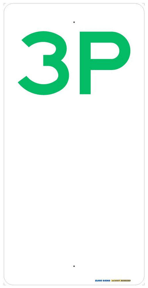 sign parking 3P Grn/Wht - w225 x h450mm ALUM — Euro Signs & Safety