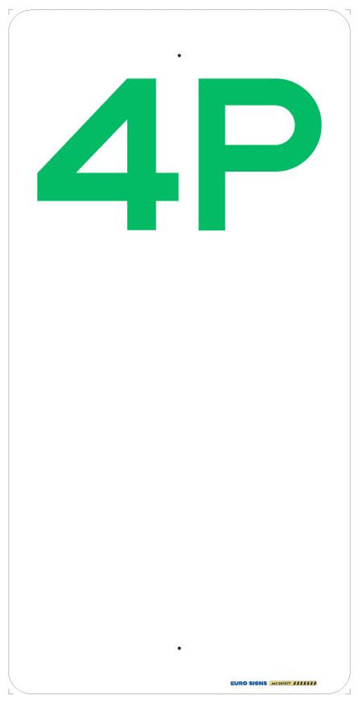 sign parking 4P Grn/Wht - w225 x h450mm ALUM — Euro Signs & Safety