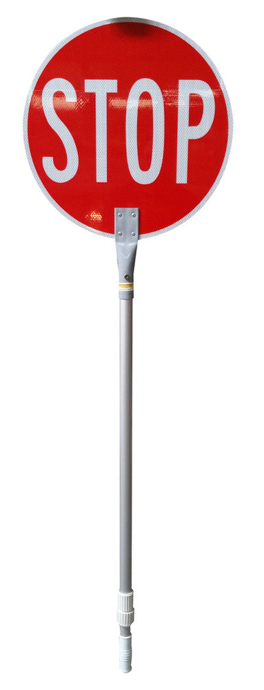 Bat STOP / STOP (school crossing) Alum Ext Handle Red/Wht - dia 450mm ...