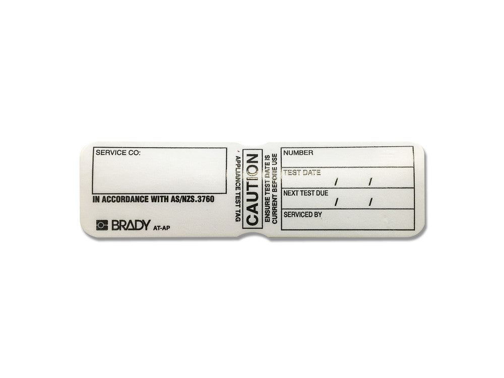 Tag CAUTION CHECK TEST DATE - Wht - w120mm x h35mm x 100qty DECAL ...